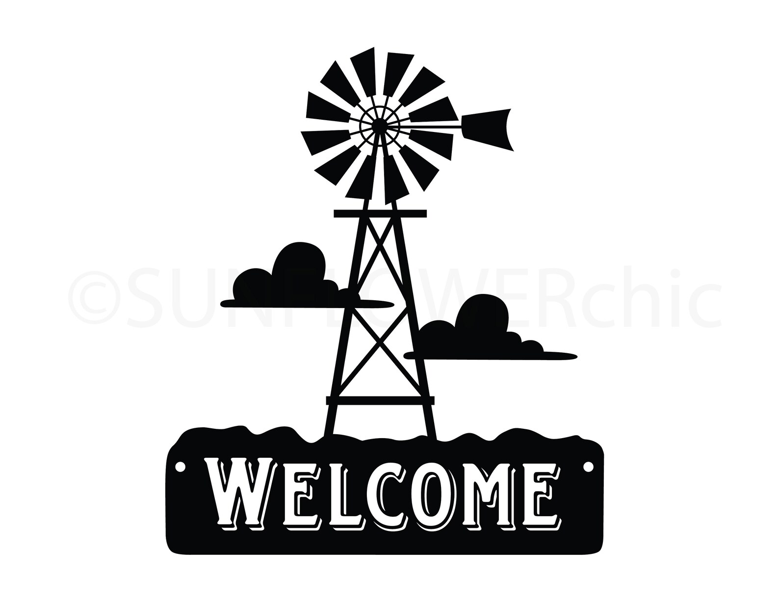 Windmill Welcome Sign SVG Cut File Welcome Windmill | Etsy