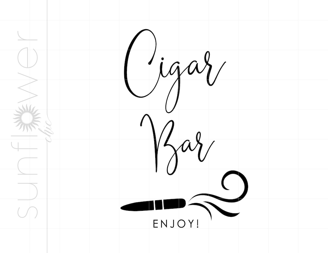 Cigar Bar SVG | Minimalist Wedding Svg | Wedding Cigar Bar Svg ...