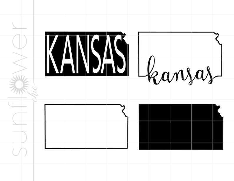 Kansas SVG Bundle State of Kansas Outline Svg File Kansas | Etsy