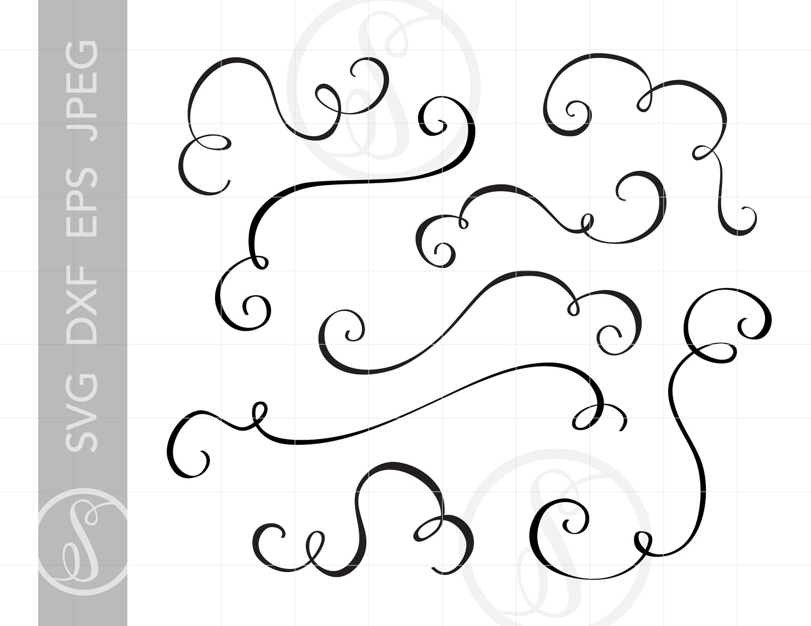 Doodles Svg Cut Files Clipart Downloads Doodle Flourishes - Etsy