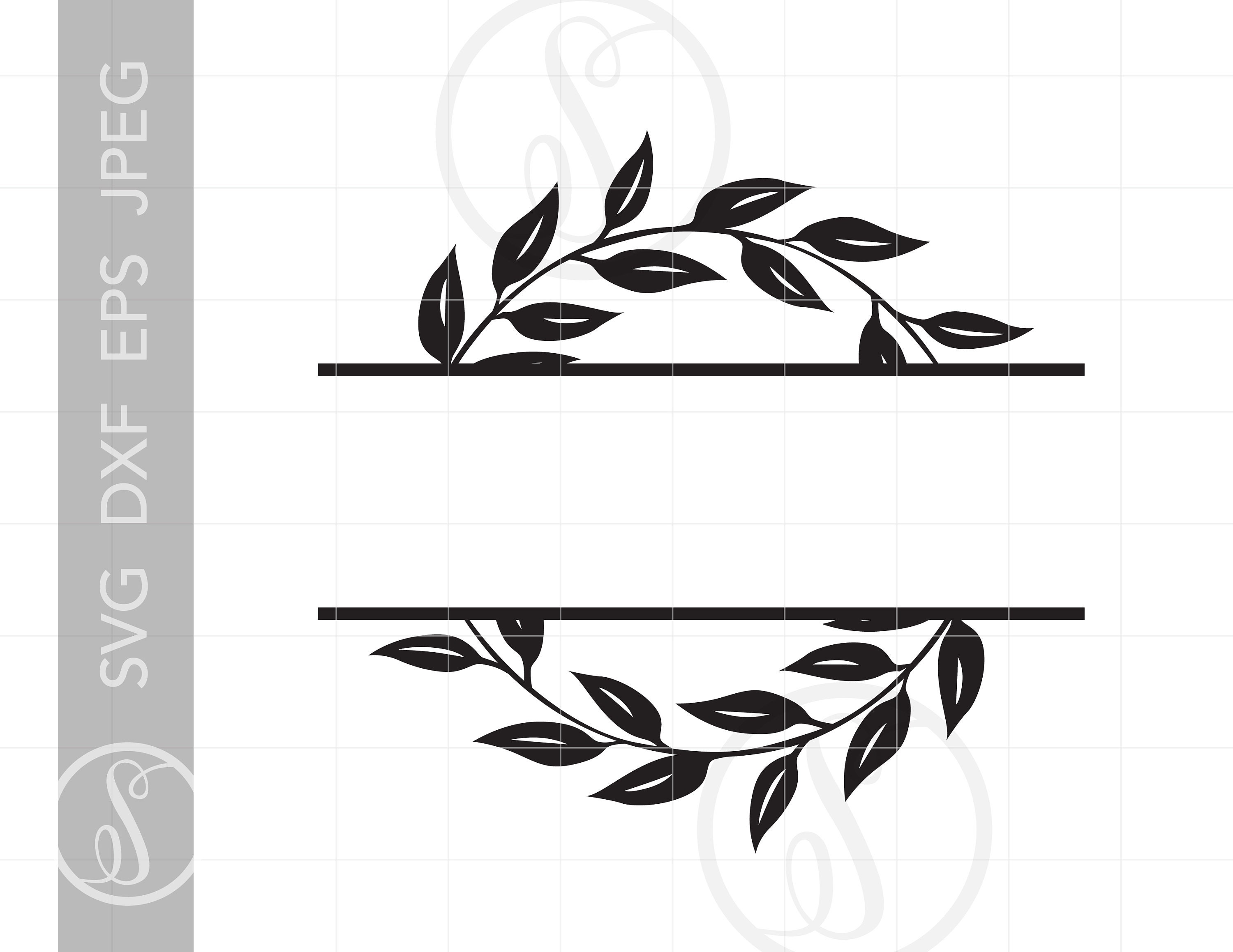 Split Laurel SVG Split Laurel Wreath Silhouette Cut File | Etsy