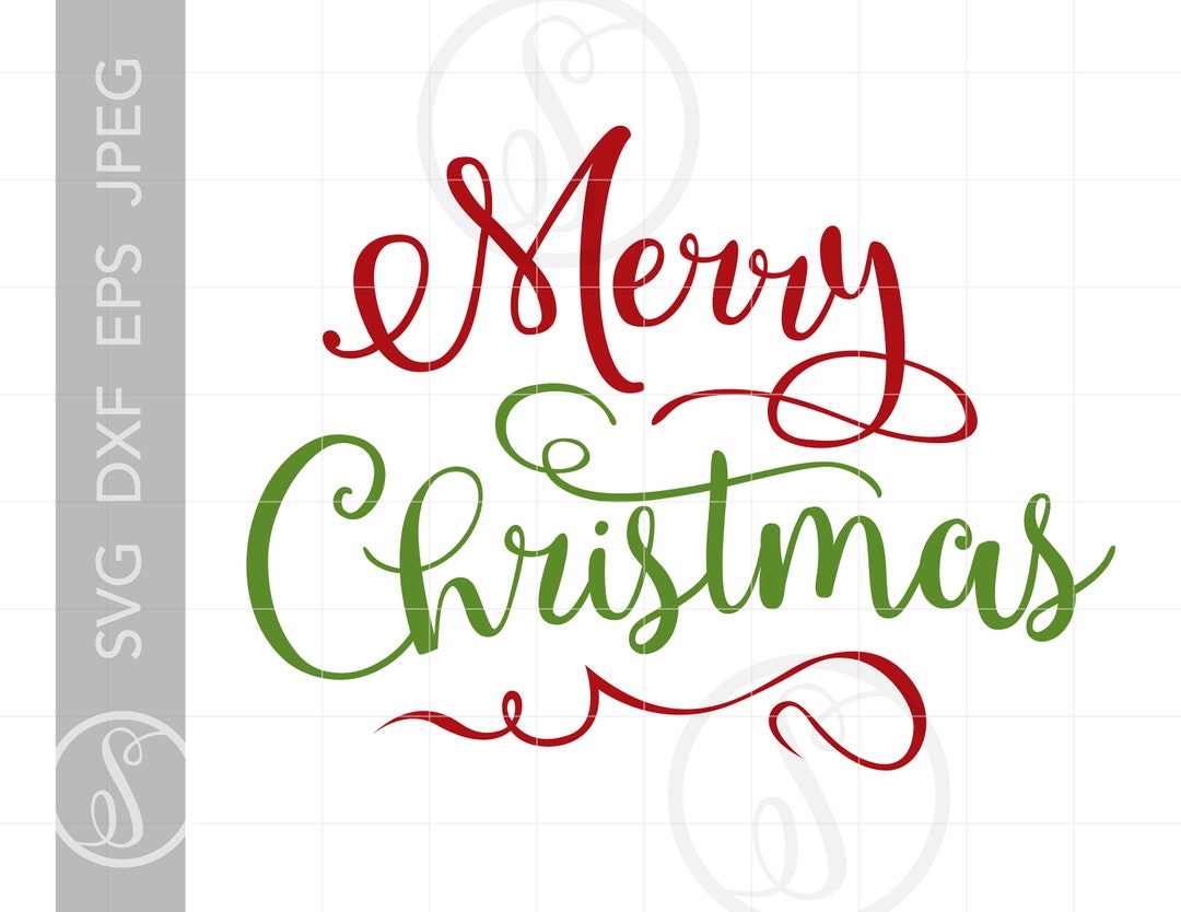 Merry Christmas Script SVG Vector Merry Christmas Silhouette Cut File ...
