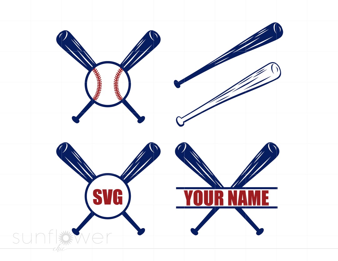 Baseball Bat Monogram SVG Clipart, Vector Softball Svg Jpg Png Cricut ...