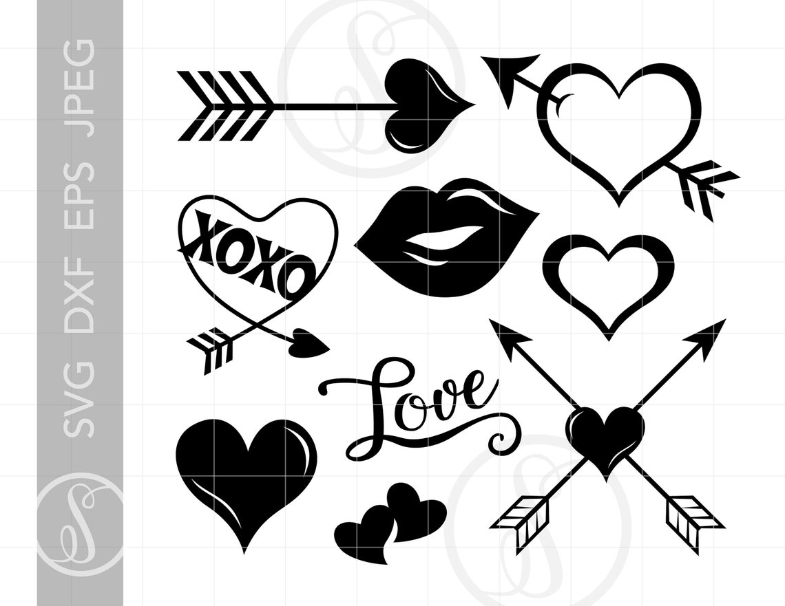 Valentines Svg Cut File Clipart Downloads Love Svg Dxf Pdf | Etsy