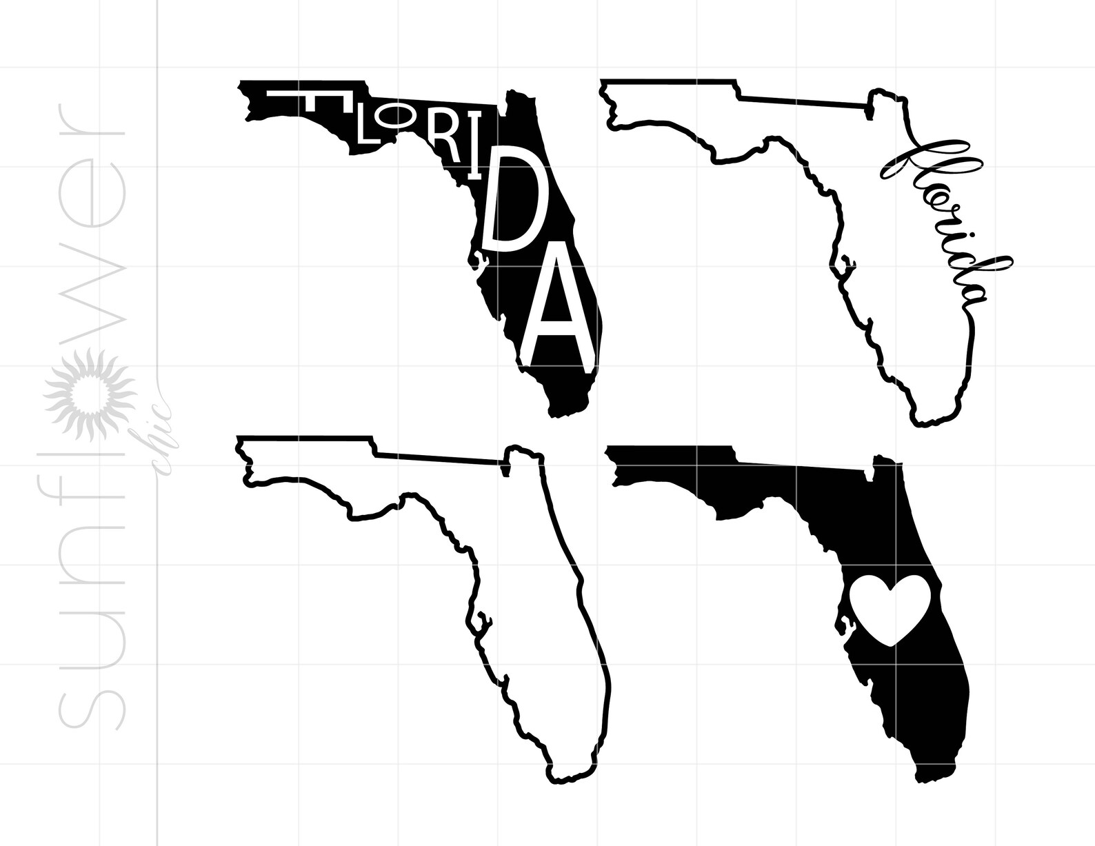 Florida SVG Bundle State of Florida Outline Svg File - Etsy