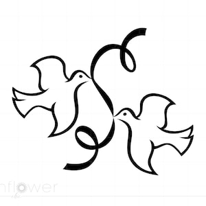Doves With Ribbon Svg Download, Wedding Doves With Ribbon Svg Jpg Png ...