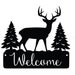 Deer Welcome Sign SVG Cut File, Deer Welcome Silhouette Download, Deer ...
