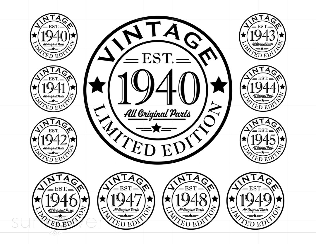 Vintage 1940's SVG Bundle, 1940-49 SVG Downloads, All Original Parts ...