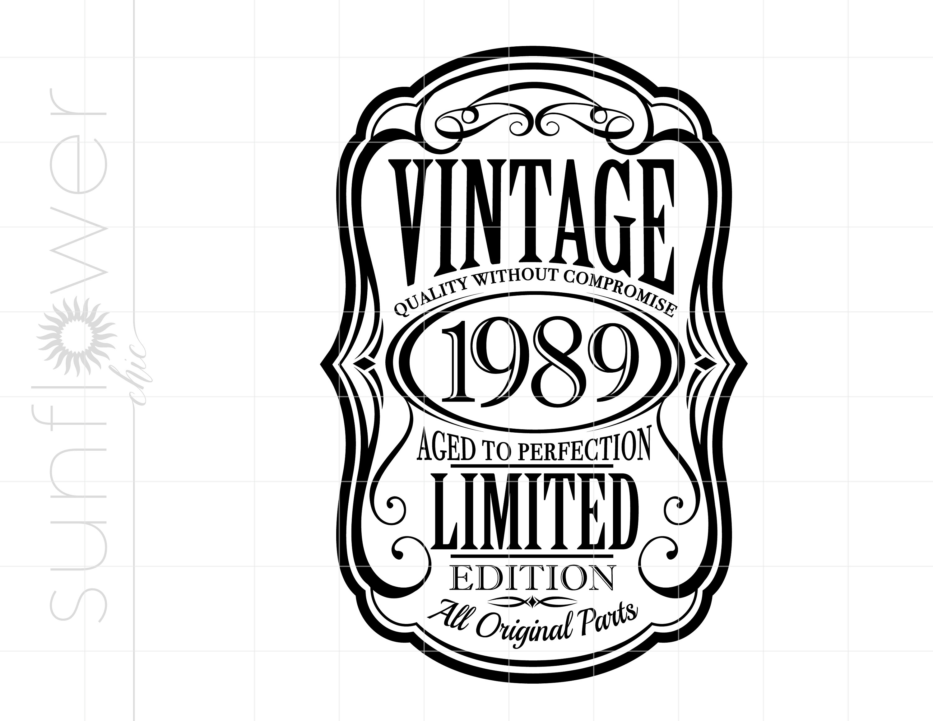 1989 SVG Downloads 1989 Birthday Whiskey Label Cricut - Etsy
