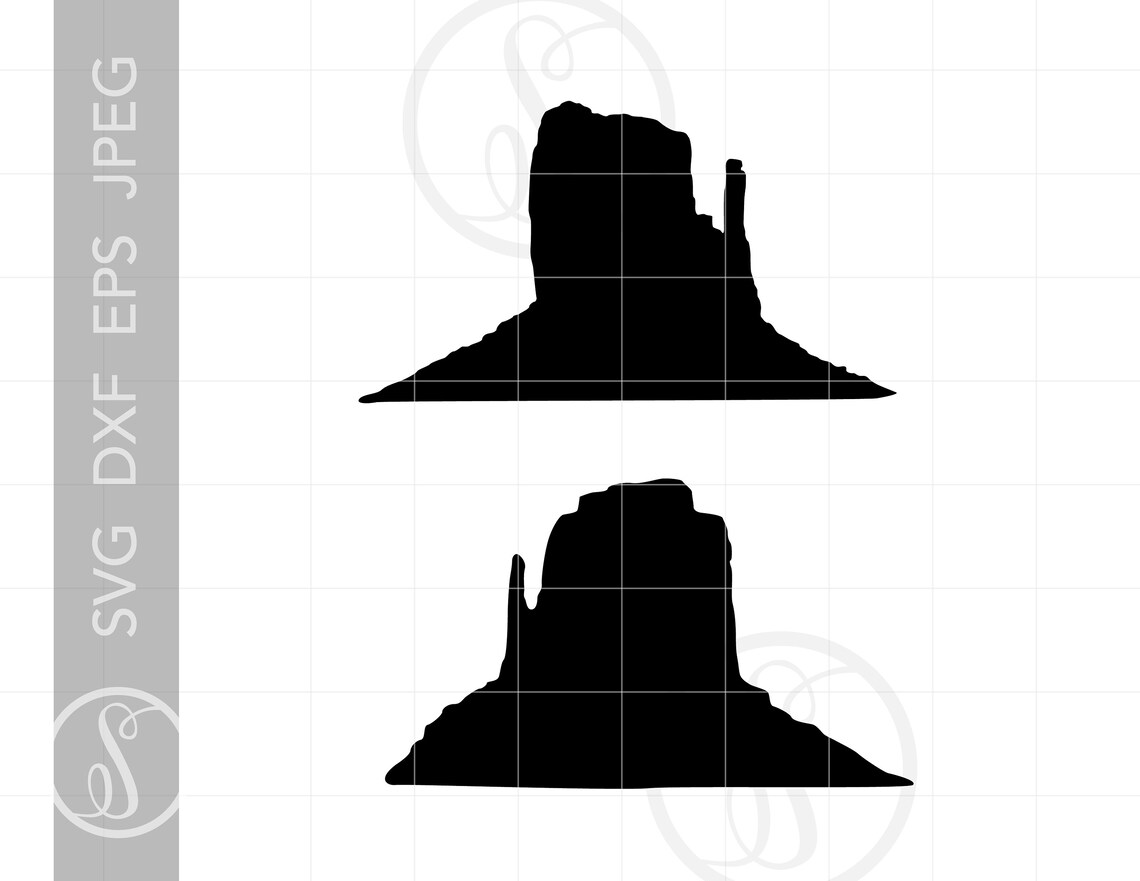 Desert Southwest Mitten Buttes SVG Desert Silhouette - Etsy