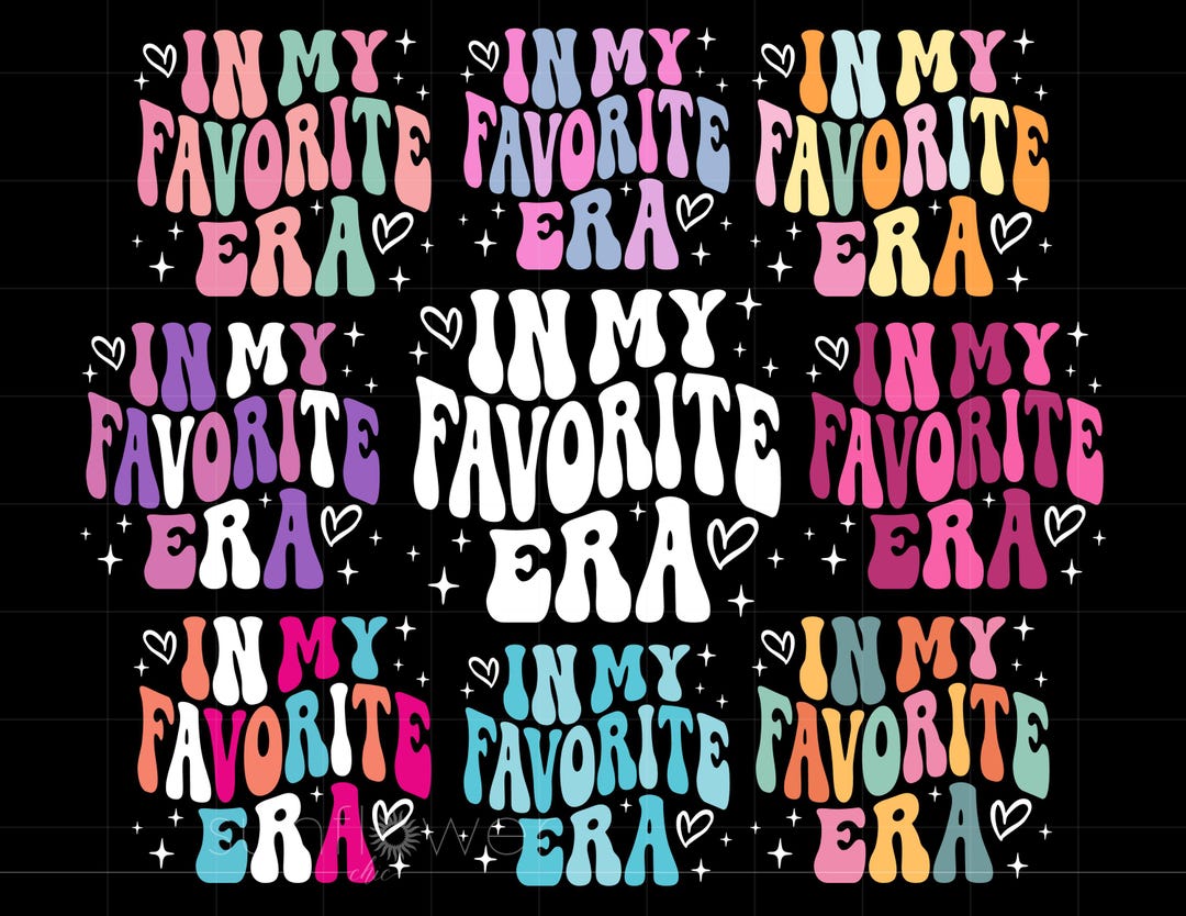 In My Favorite Era Svg Bundle, Groovy Letters Favorite Era Shirt Art ...