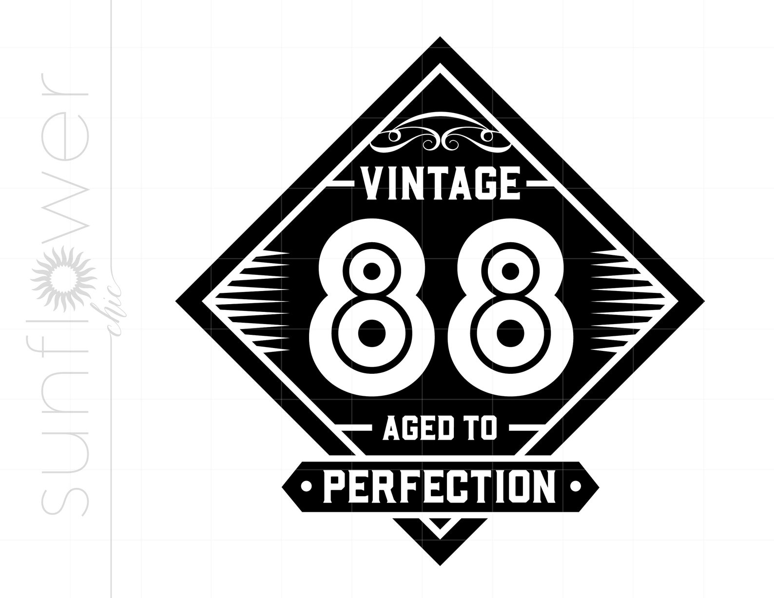 Vintage 88 SVG Clipart | Vintage 88 Cut File for Cricut | Vintage 88 ...
