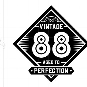Vintage 88 SVG Clipart | Vintage 88 Cut File for Cricut | Vintage 88 ...