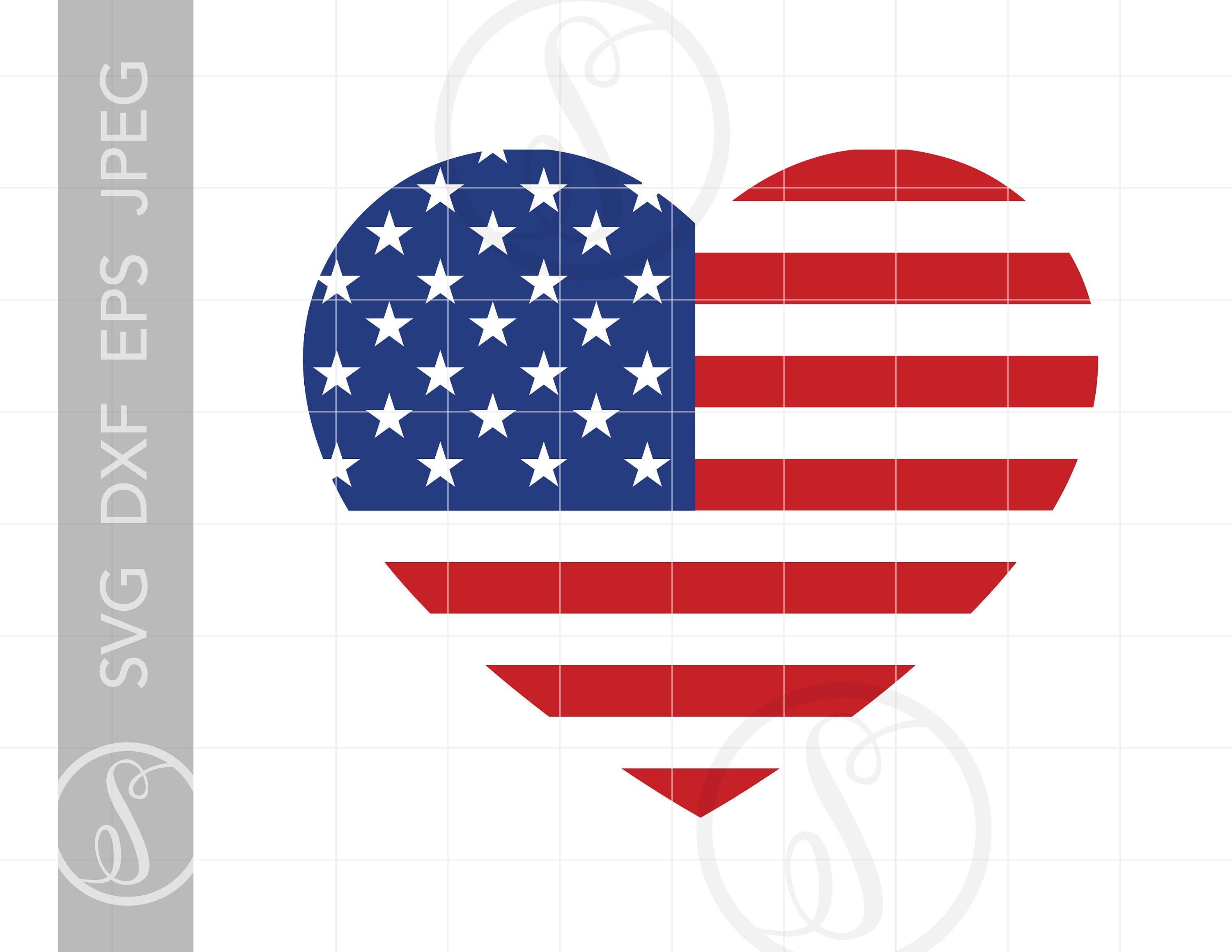 Download USA Flag Heart Svg Cutting File American Flag Heart Clipart ...