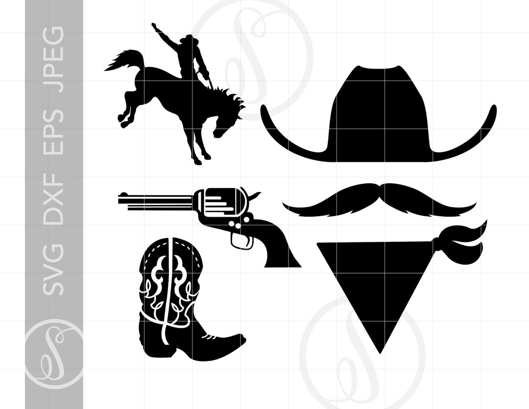 Cowboy Bandit SVG Download | Vector Cowboy Outlaw Clipart | Cowboy ...