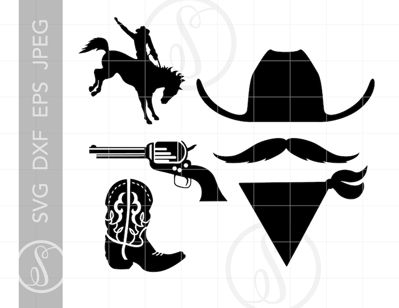 Cowboy Bandit SVG Download Vector Cowboy Outlaw Clipart - Etsy