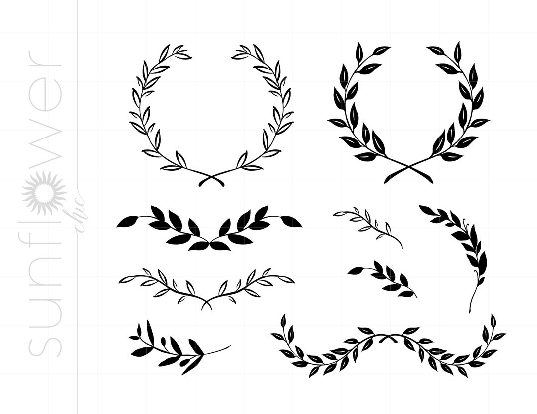 Laurels SVG Download, Wreath Svg, Floral Filigree Accents Svg Cut File ...