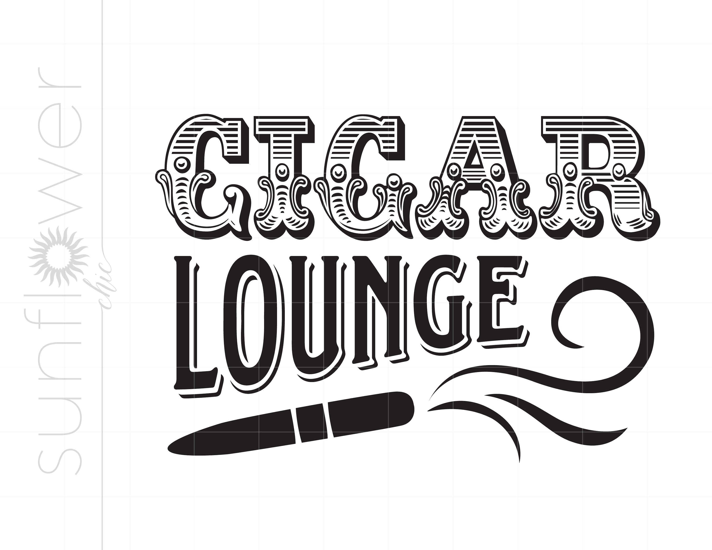 Cigar Lounge Sign Art SVG Design Vintage Cigar SVG Dxf Eps - Etsy