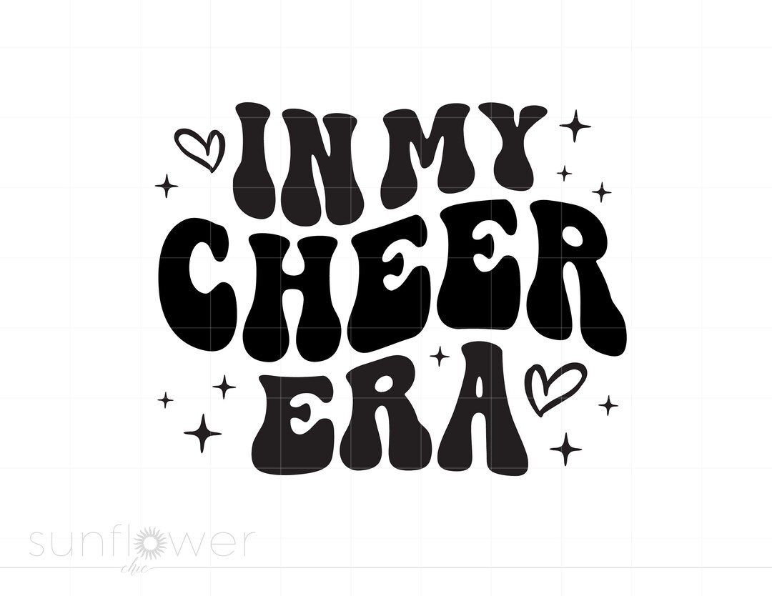 Cheer Svg, in My Cheer Era Svg, Wavy Text Groovy Letters Cheer Shirt ...