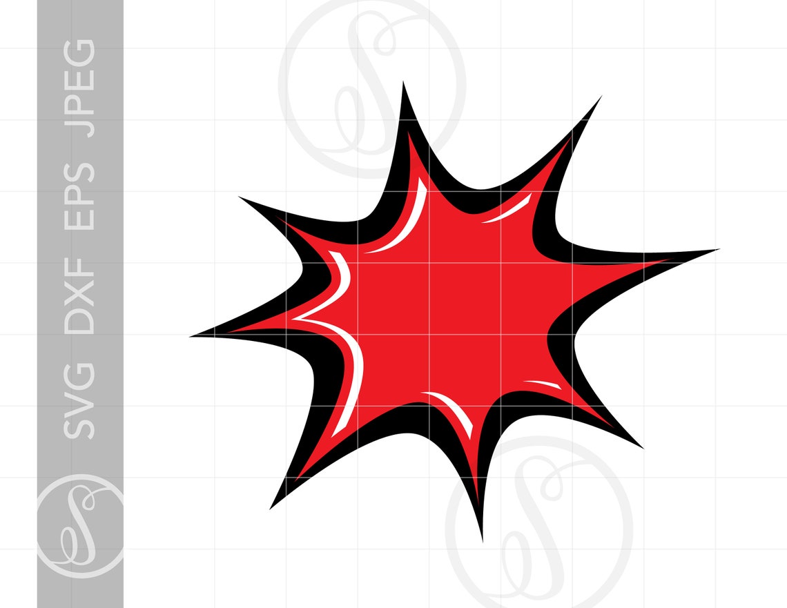 Comic Superhero Burst SVG Comic Burst Clipart Comic Burst Silhouette ...