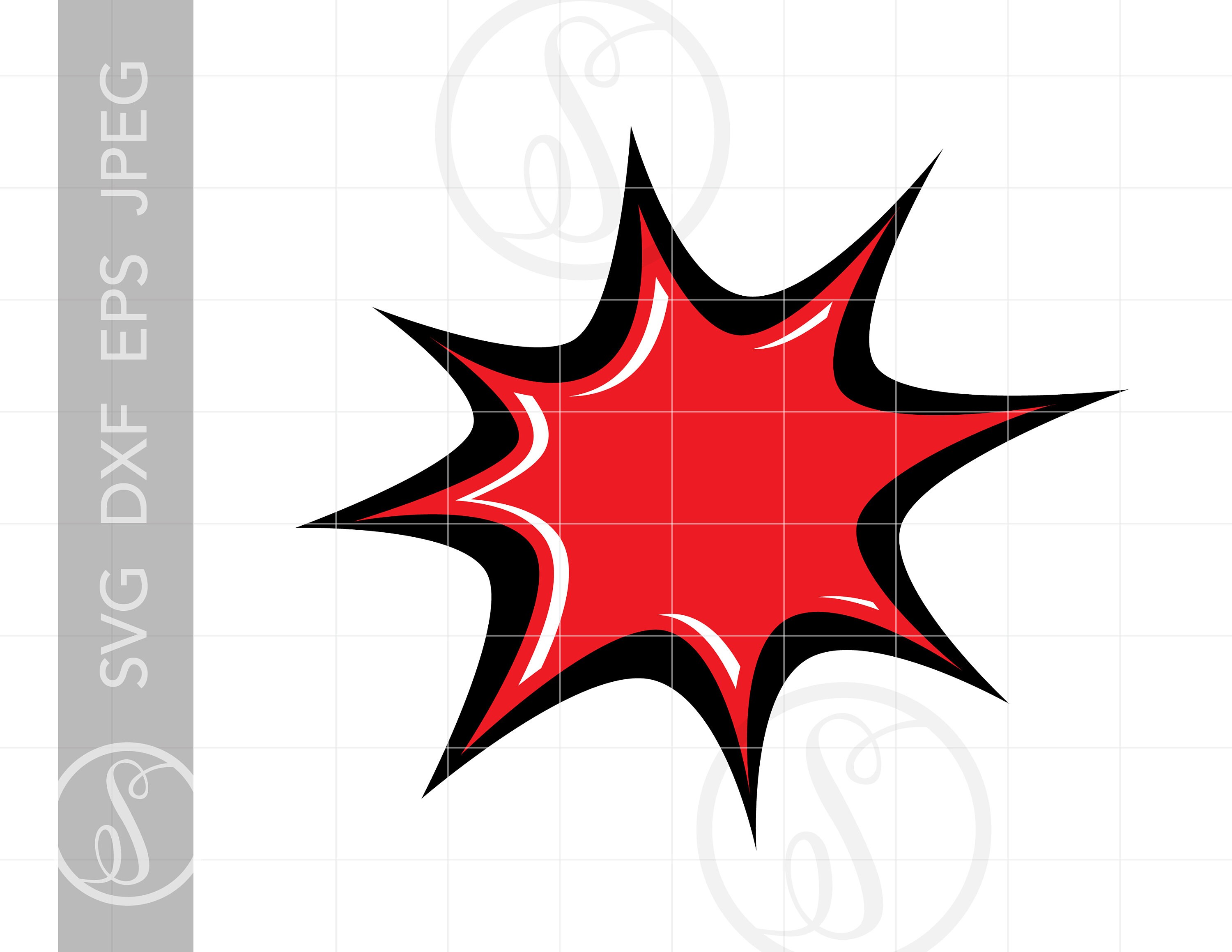 Comic Superhero Burst SVG Comic Burst Clipart Comic Burst Silhouette ...