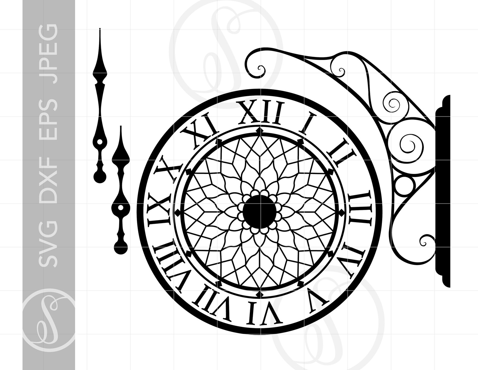 Clock Svg Cut Files Vintage Hanging Clock SVG Clipart - Etsy