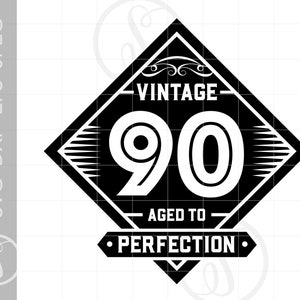 Vintage 90 SVG Clipart Vintage 90 Cut File for Cricut - Etsy