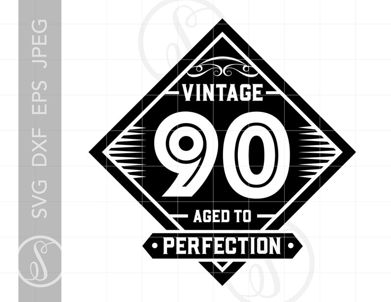 Vintage 90 SVG Clipart Vintage 90 Cut File for Cricut - Etsy