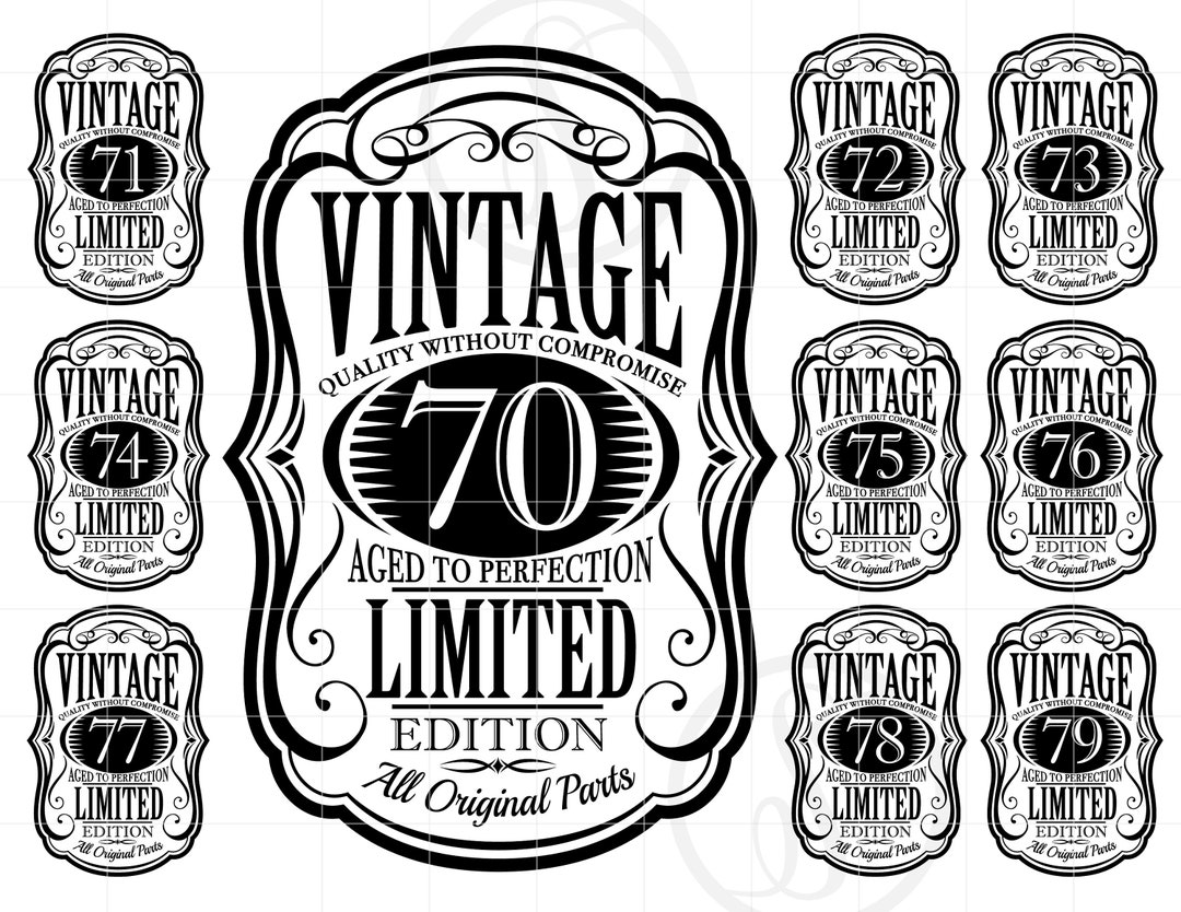 Vintage 70's Svg, Vintage 70-79 SVG Clipart, Aged to Perfection Cut ...