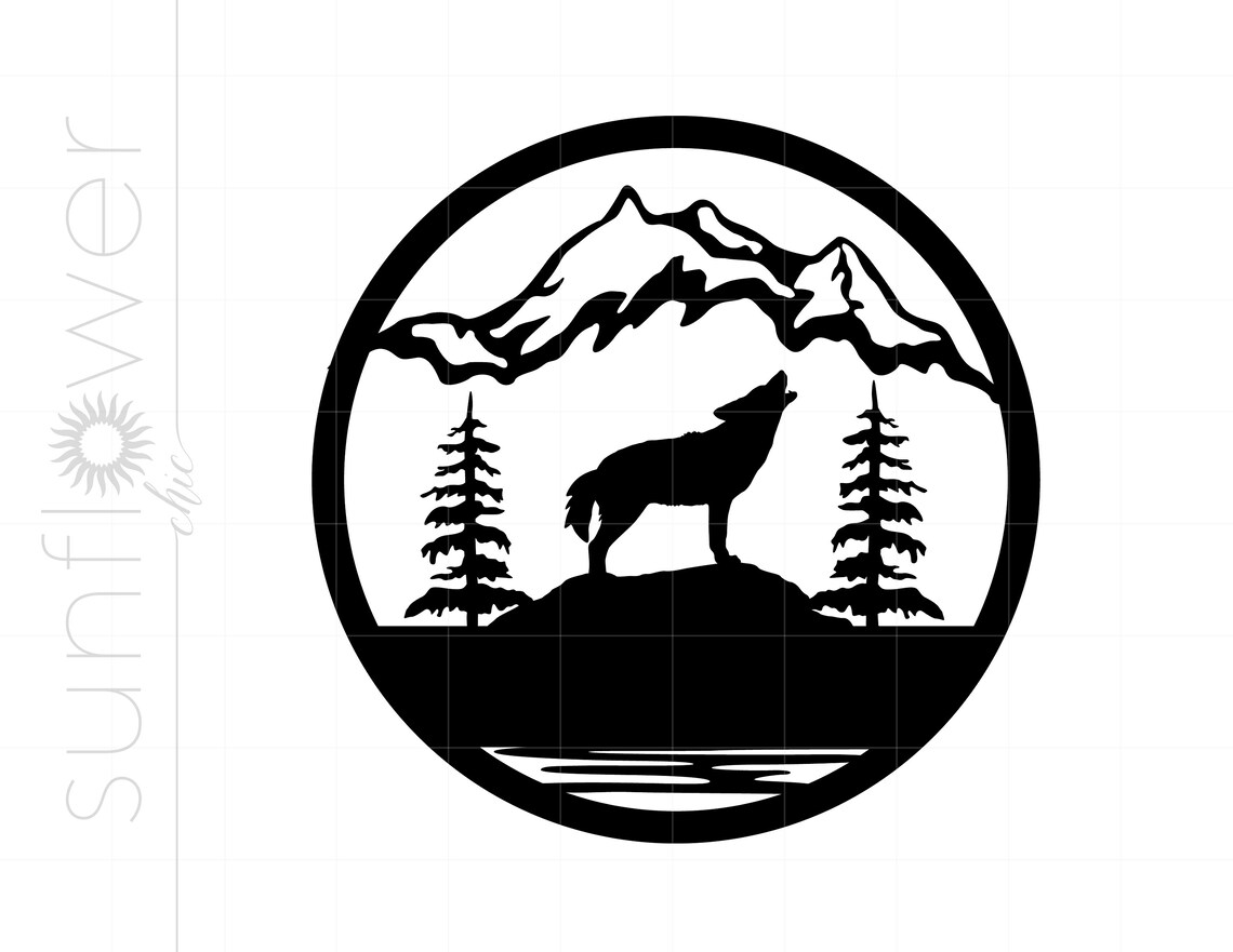 Coyote SVG Coyote Mountains Monogram SVG Coyote Mountain - Etsy
