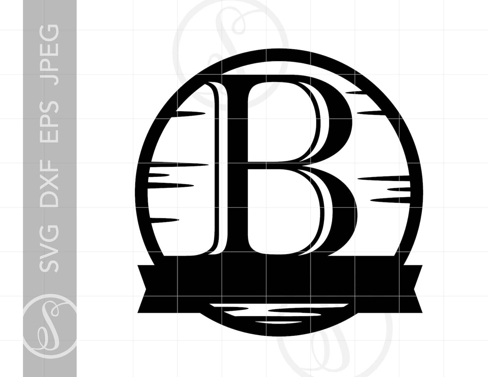 Letter B Monogram Template SVG Letter B Name Frame Template - Etsy