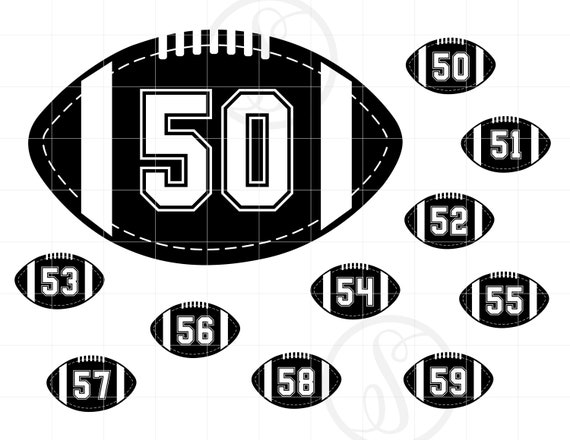 Football Numbers 50-59 SVG Football SVG Cut File Cricut - Etsy