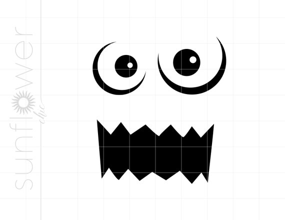 Monster Face SVG Monster Face Clipart Monster Face - Etsy
