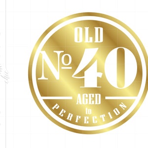40th Birthday SVG, Old No 40 SVG Download, Gold 40th Cut File for ...