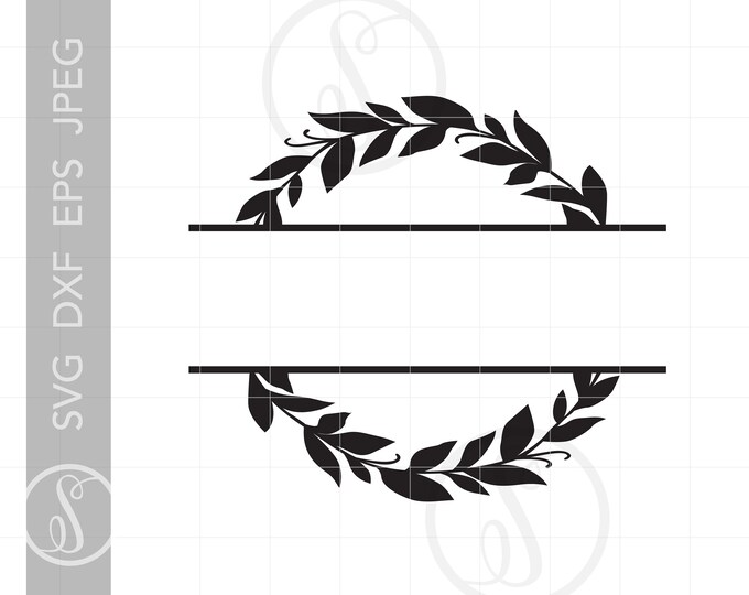 Laurel Split Frame SVG Laurel Wreath Split Frame Silhouette - Etsy