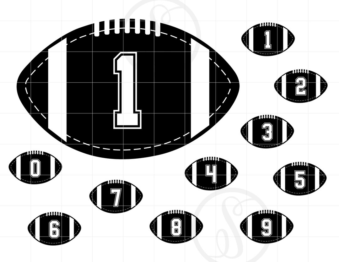 Football Numbers 0-9 SVG | Football SVG Cut File Cricut | Football ...