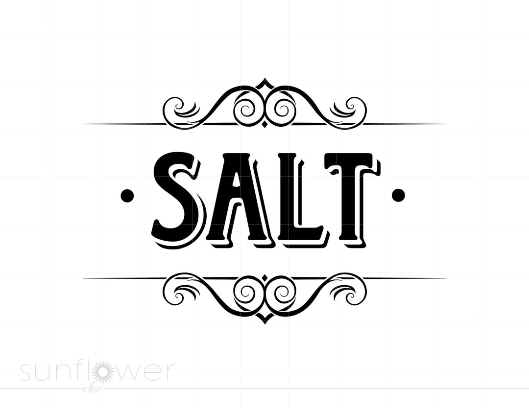 Salt SVG Art Design, Salt Sign Kitchen Food Art Sign, Vintage Cricut ...