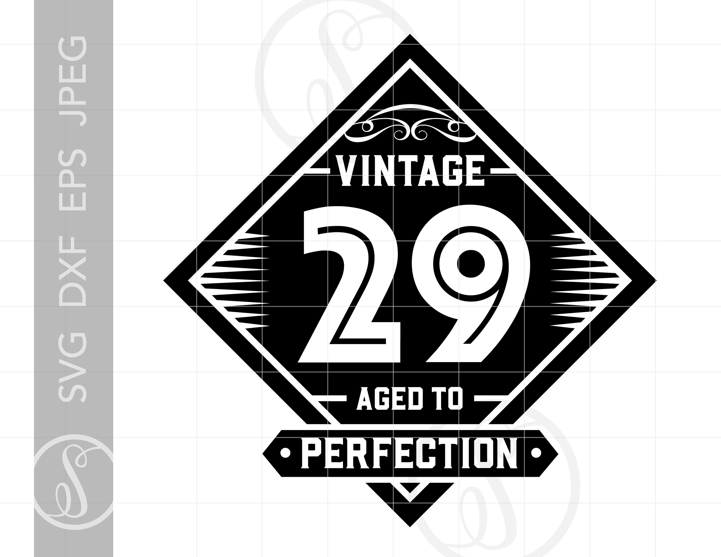 29 SVG Clipart Vintage 29 Cut File Vintage 29 Aged to - Etsy