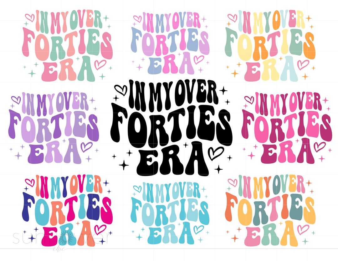 In My Over Forties Era Svg Bundle, Groovy Letters 50th Birthday Shirt ...