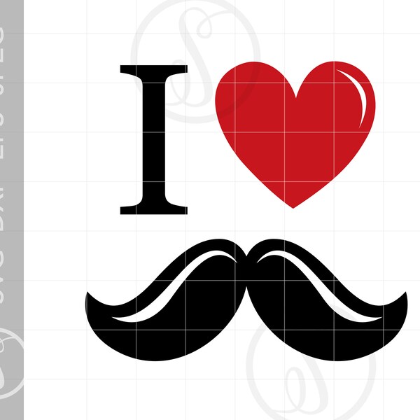 Mustache Heart - Etsy