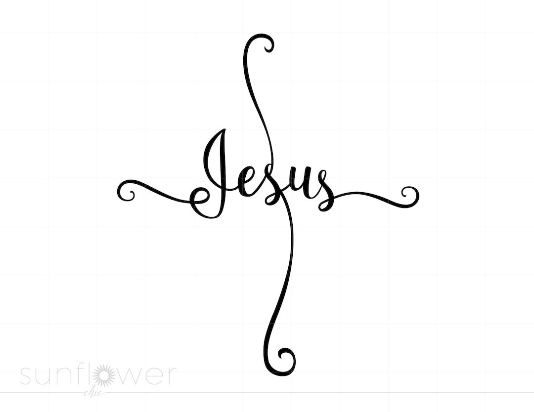 Jesus Script Cross Svg, Christian Faith Clipart Downloads, Jesus Svg ...