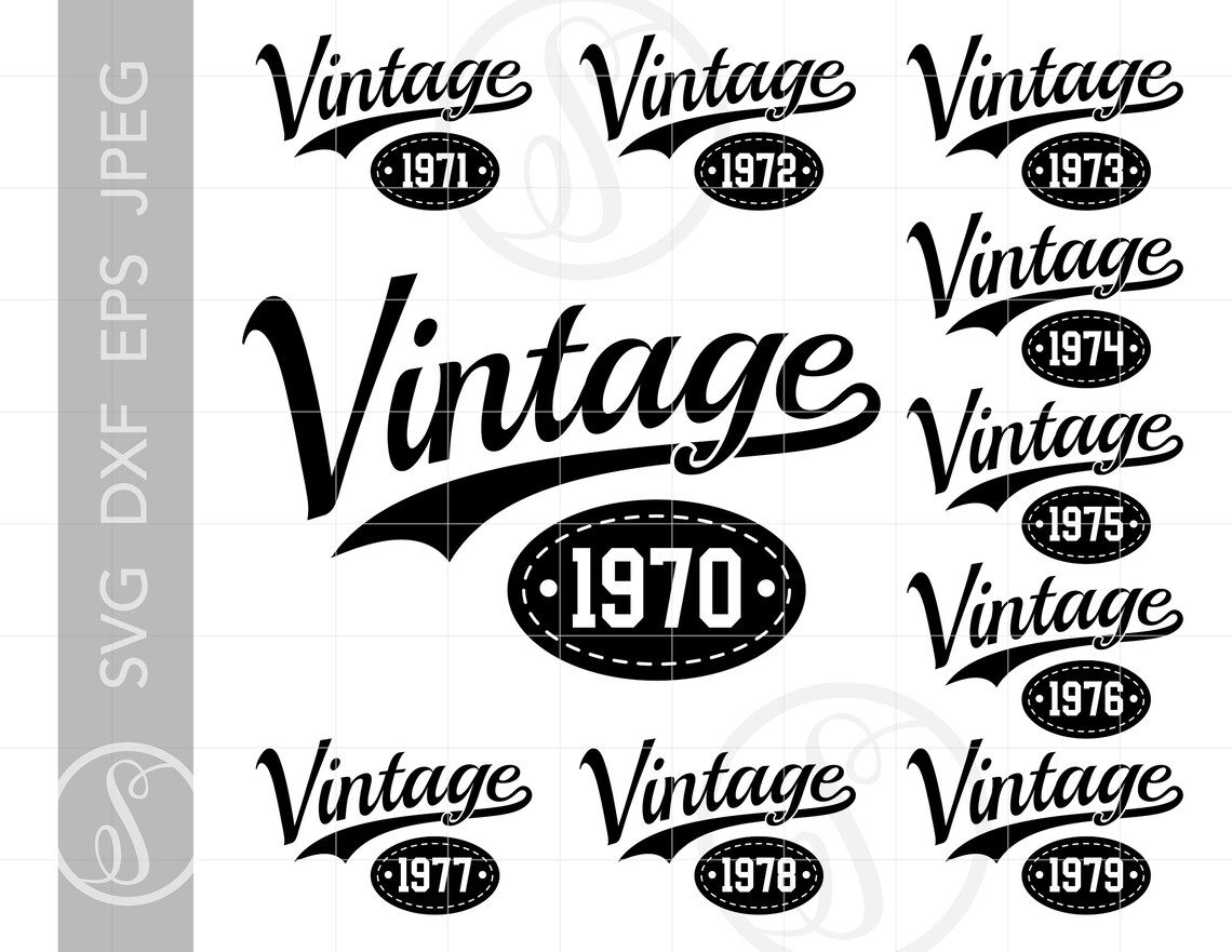 1970-79 SVG Clipart Vintage 1970-79 Cut File for Cricut - Etsy