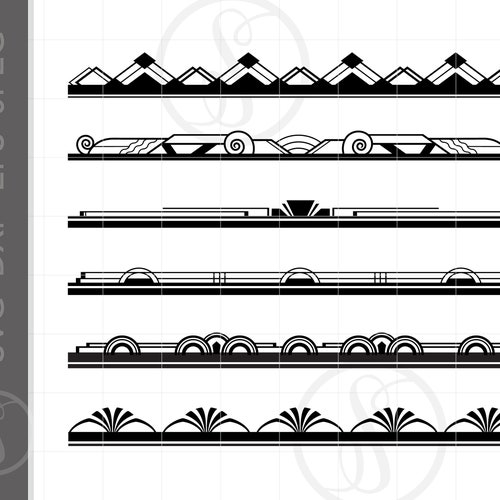 Art Deco SVG Designs Dxf Eps Jpeg Art Deco HEADERS Clipart - Etsy