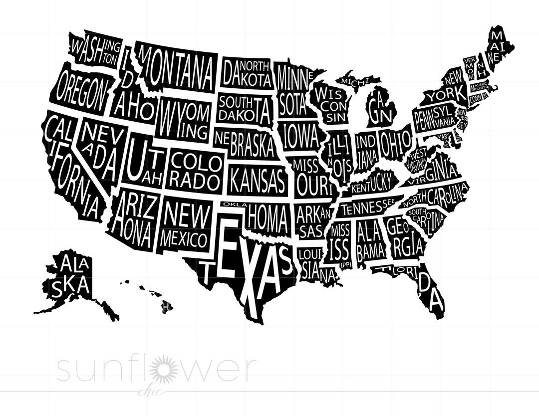 United States Svg | US States Svg Cut Files | United States Map Svg ...