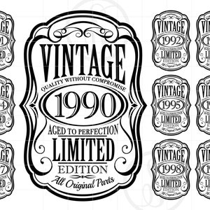 1990's SVG | Vintage 1990-99 SVG Clipart | Aged to Perfection Cut File ...