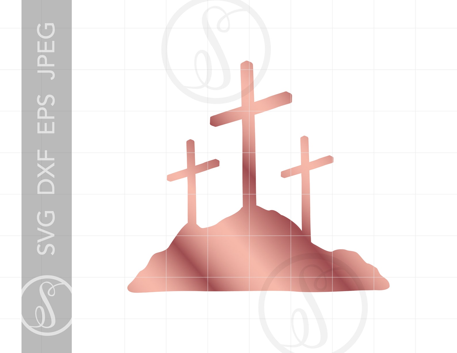 Rose Gold Calvary Crosses SVG Clipart Rose Gold Calvary - Etsy