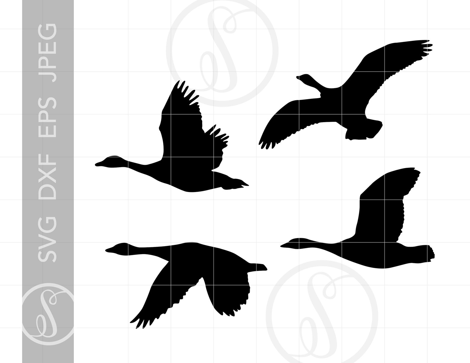 Goose Silhouettes SVG Flying Geese Clipart Goose | Etsy