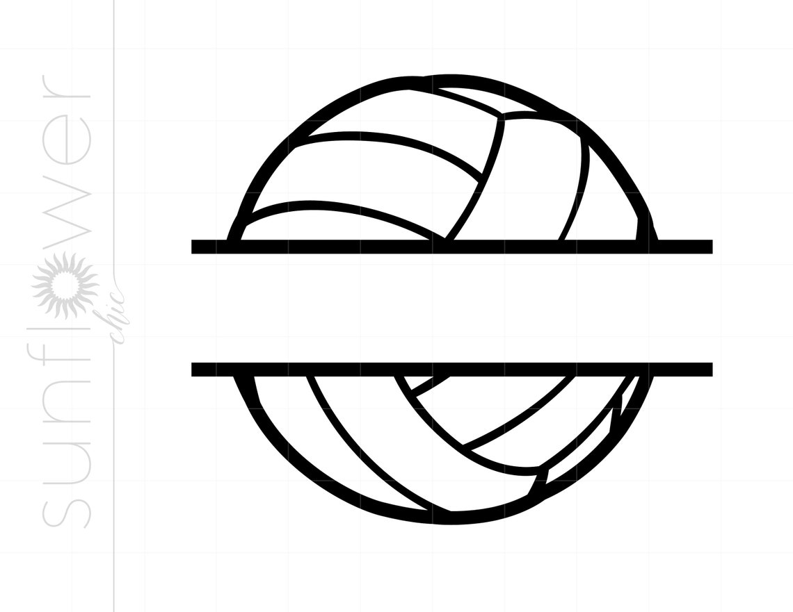 Volleyball Split Frame SVG, Volleyball Monogram Clipart, Volleyball ...