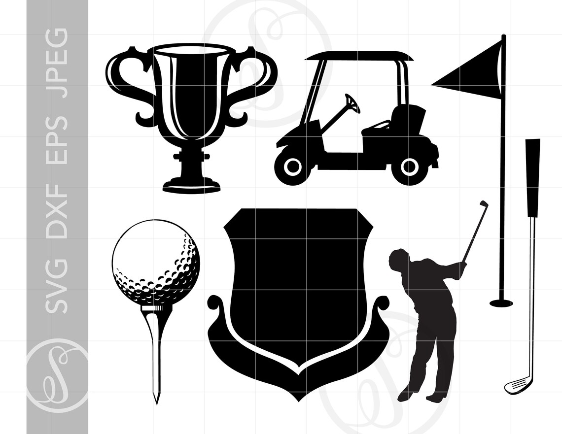 Golf Svg Cut File Clipart Downloads Golf Svg Cut Files Dxf | Etsy