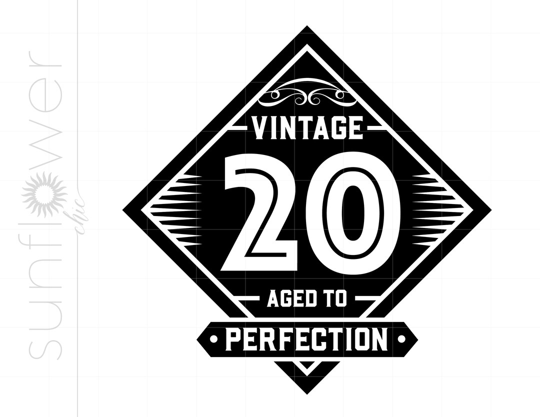 Vintage 20 SVG Clipart | Vintage 2020 Cut File | Vintage 20 Aged to ...